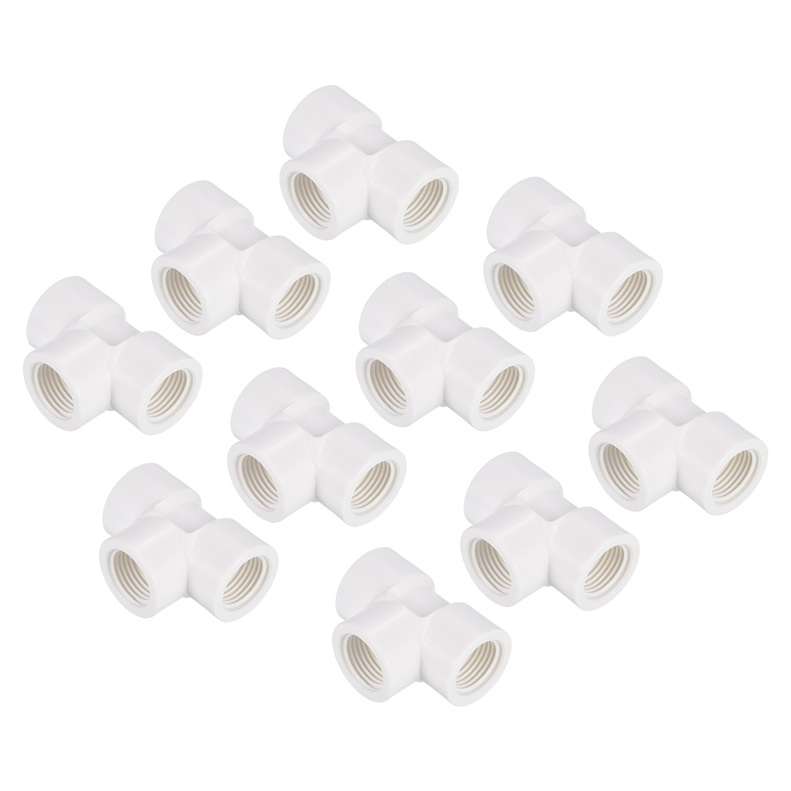 Uxcell UPVC Pipe Fitting 1/2PT Female Thread Tee Socket Hose Connector ...