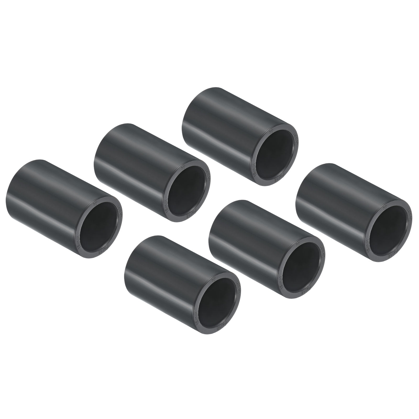 Uxcell UPVC Pipe Fitting 18mm Socket, 6 Pack Straight Couplings, Dark ...