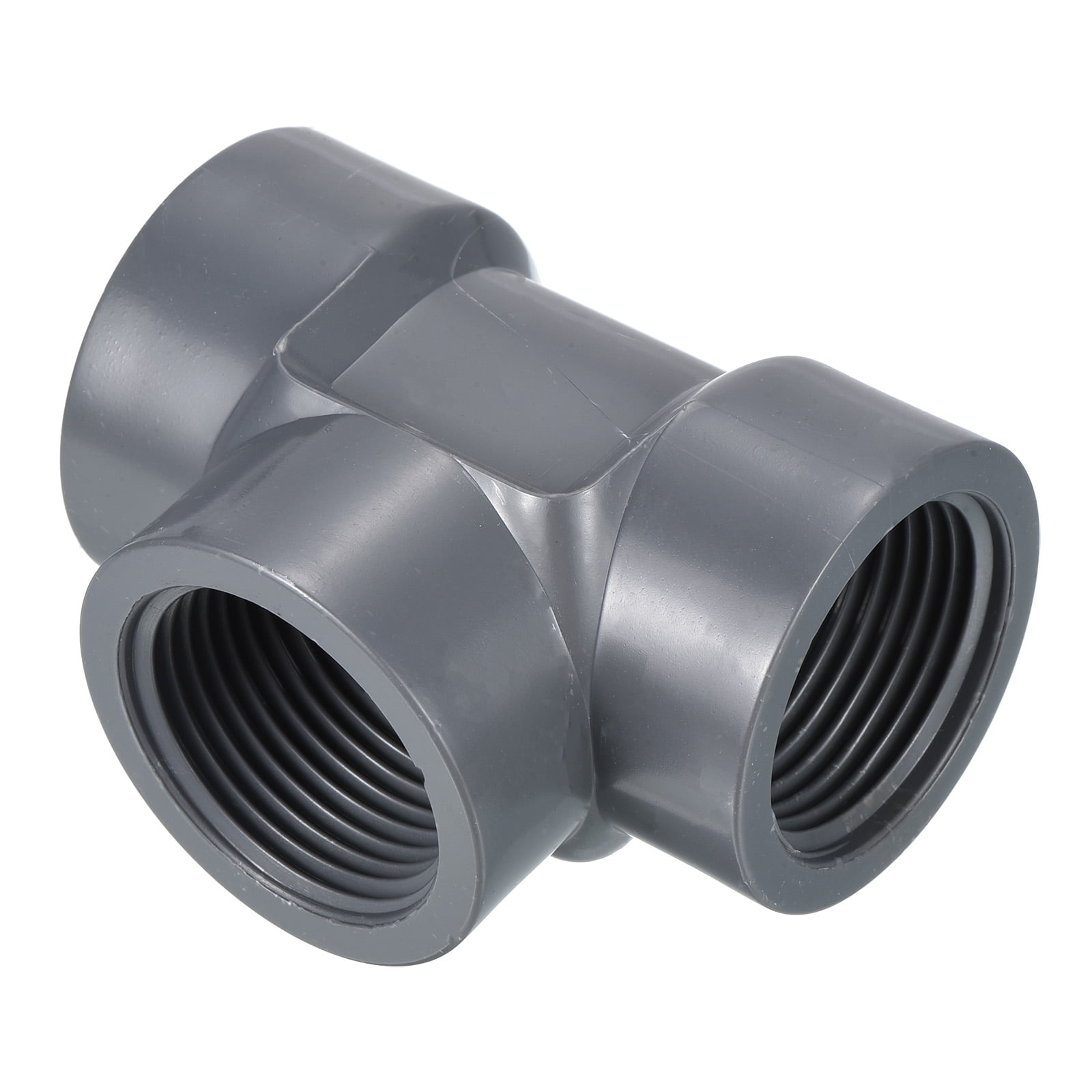Uxcell UPVC Pipe Fitting 1PT Female Thread Tee Socket Hose Connector ...