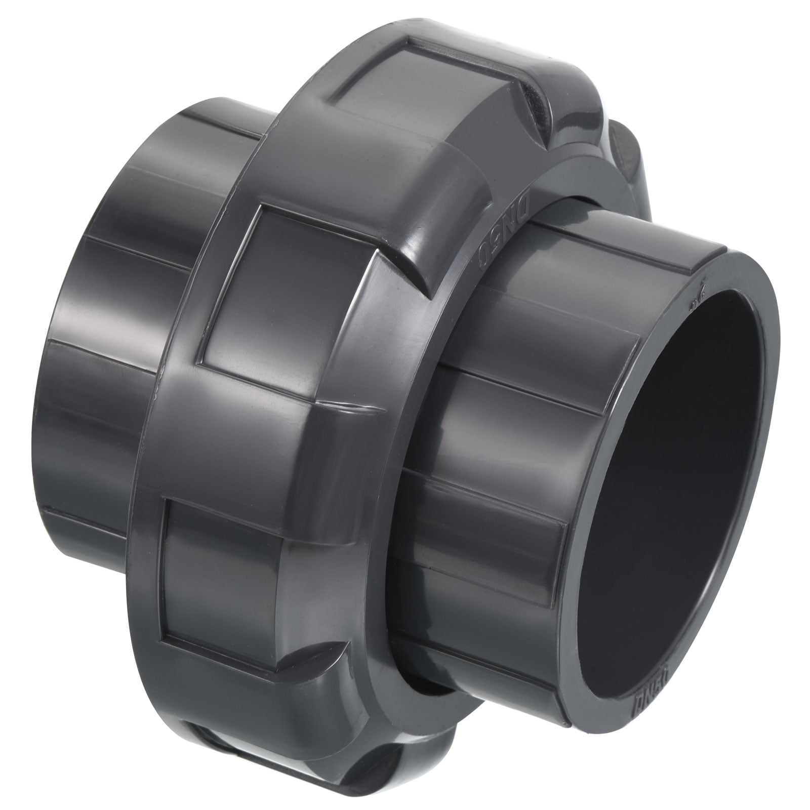 Uxcell UPVC Pipe Fitting 2" Socket Straight Joint Union Connector, Grey ...