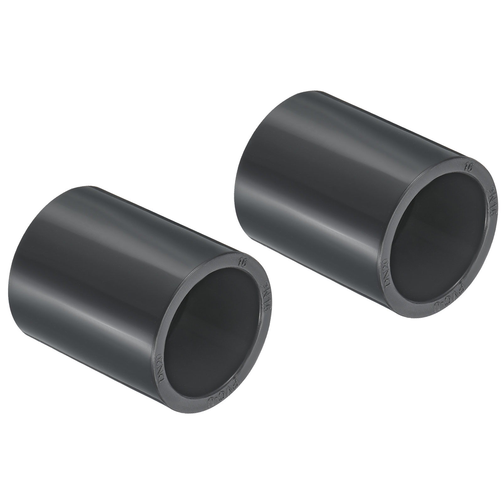 Uxcell UPVC Pipe Fitting 25mm Socket, 2 Pack Straight Coupling, Dark ...