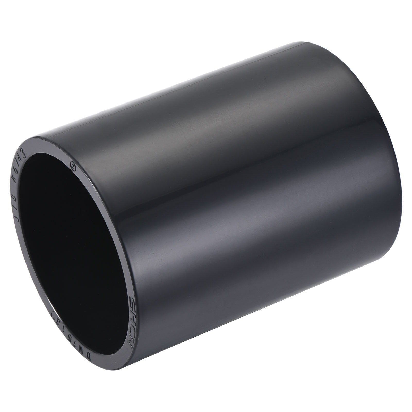 Uxcell UPVC Pipe Fitting 3'' 89mm ID DN80 Socket Coupling Straight Joint Connector, Black ...