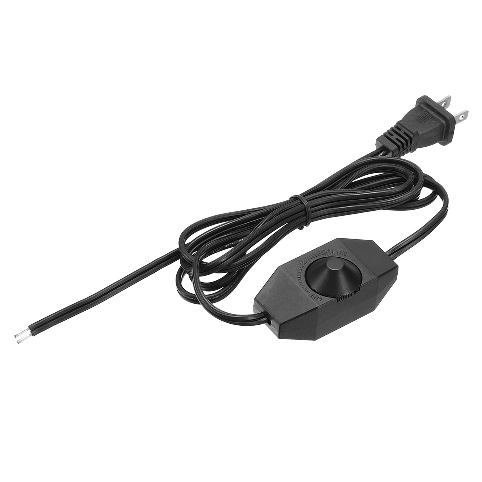 Uxcell US Plug Lamp Power Cable with Rotary Dimmer Switch 1.8M ...