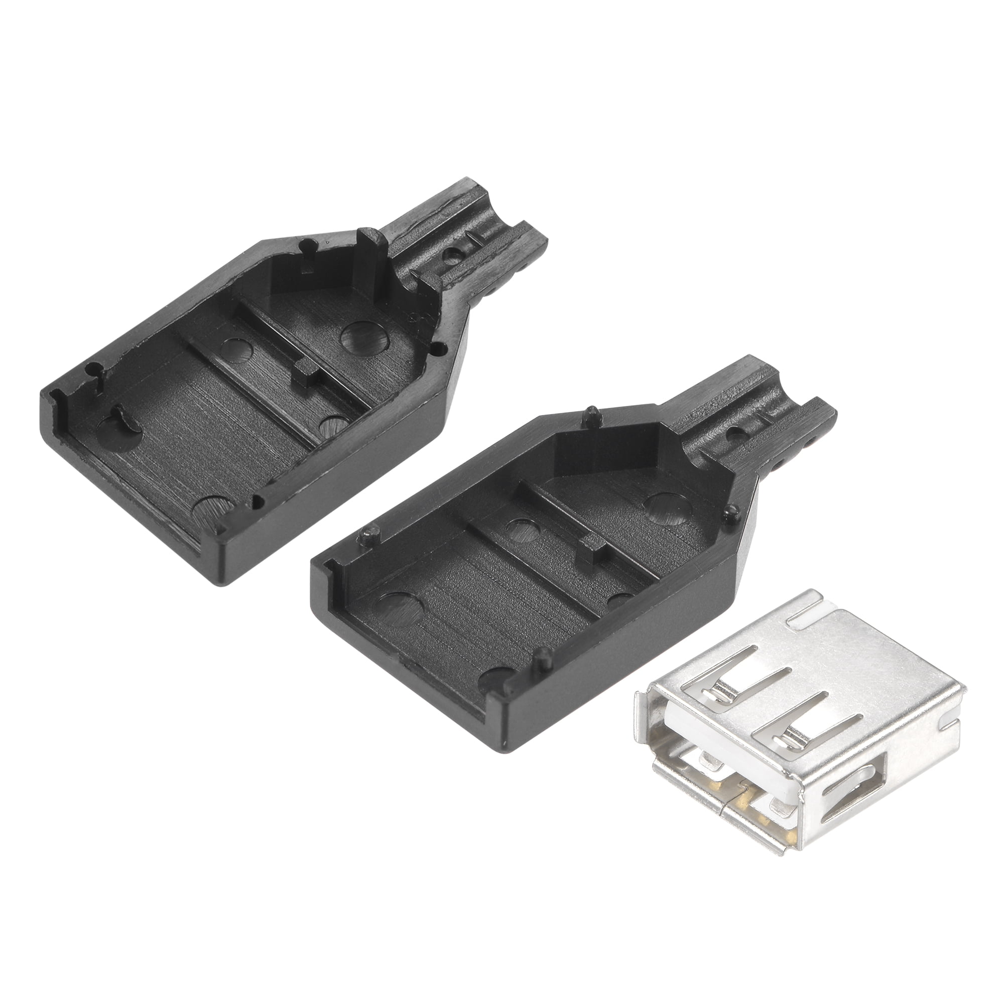 Uxcell USB 2.0 4 Pin DIY Connector Type A Female Plug with Plastic ...