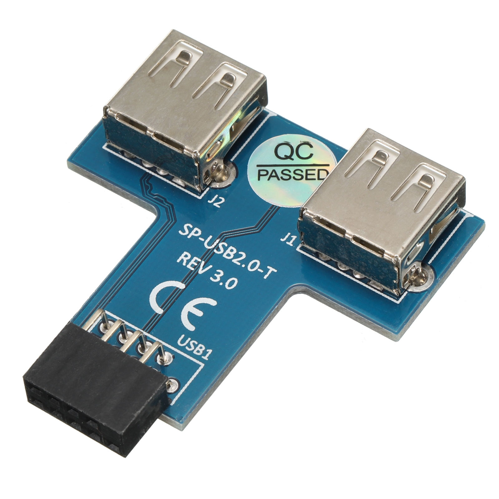 Uxcell USB 2.0 9Pin HUB Female to 2 USB Port Card Converter Adapter ...