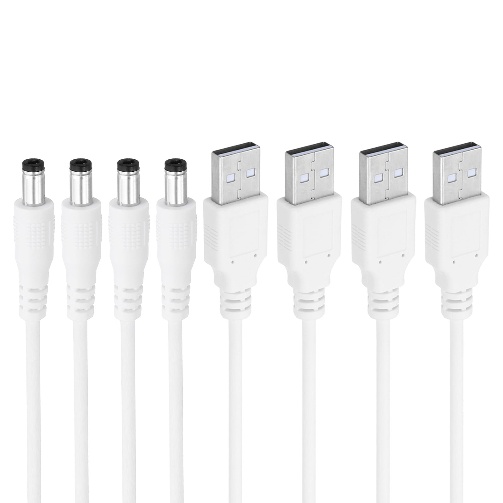 Uxcell USB 2.0 A Type to DC 5.5x2.5mm Barrel Jack Power Cable, 4pcs ...