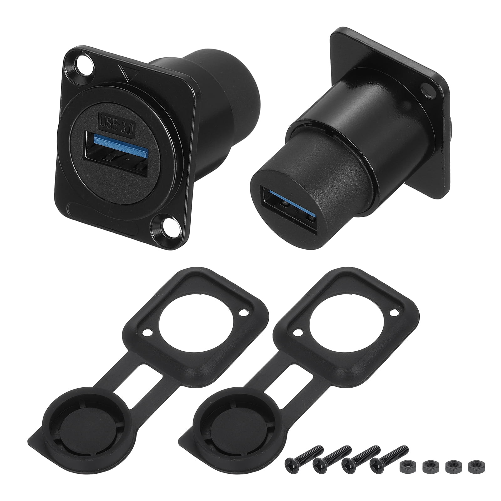 2Pcs USB 3.0 Panel Mount Coupler, D-Type USB Pass Through Connector, 5 ...