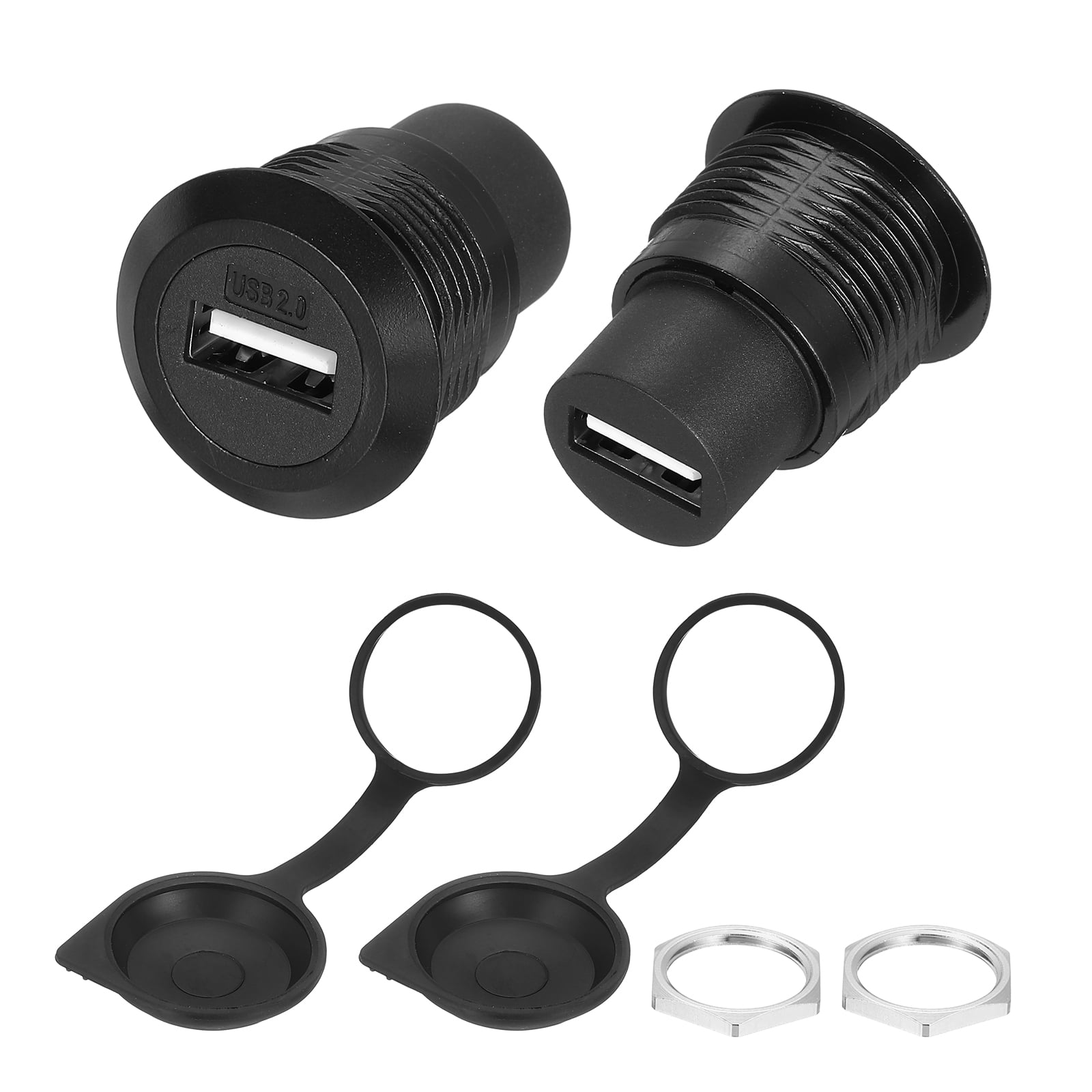2Pcs USB 2.0 Panel Mount Coupler, USB Pass Through Connector, 480Mbps ...