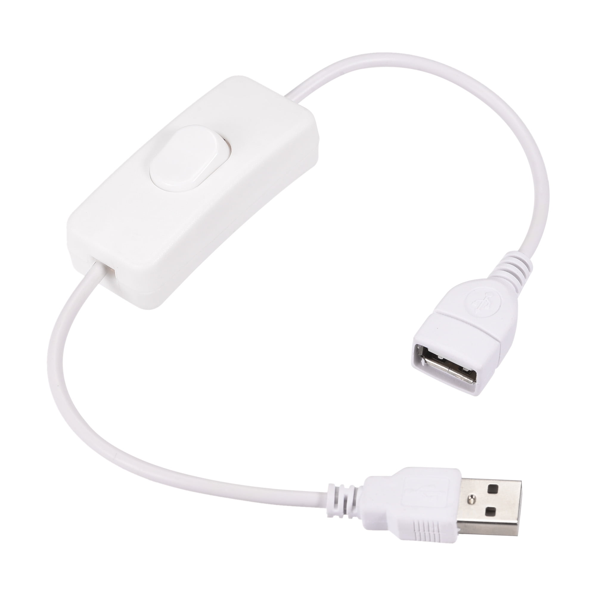 Uxcell USB Cable with ON/Off Switch USB Male to Female Cord 34cm White ...