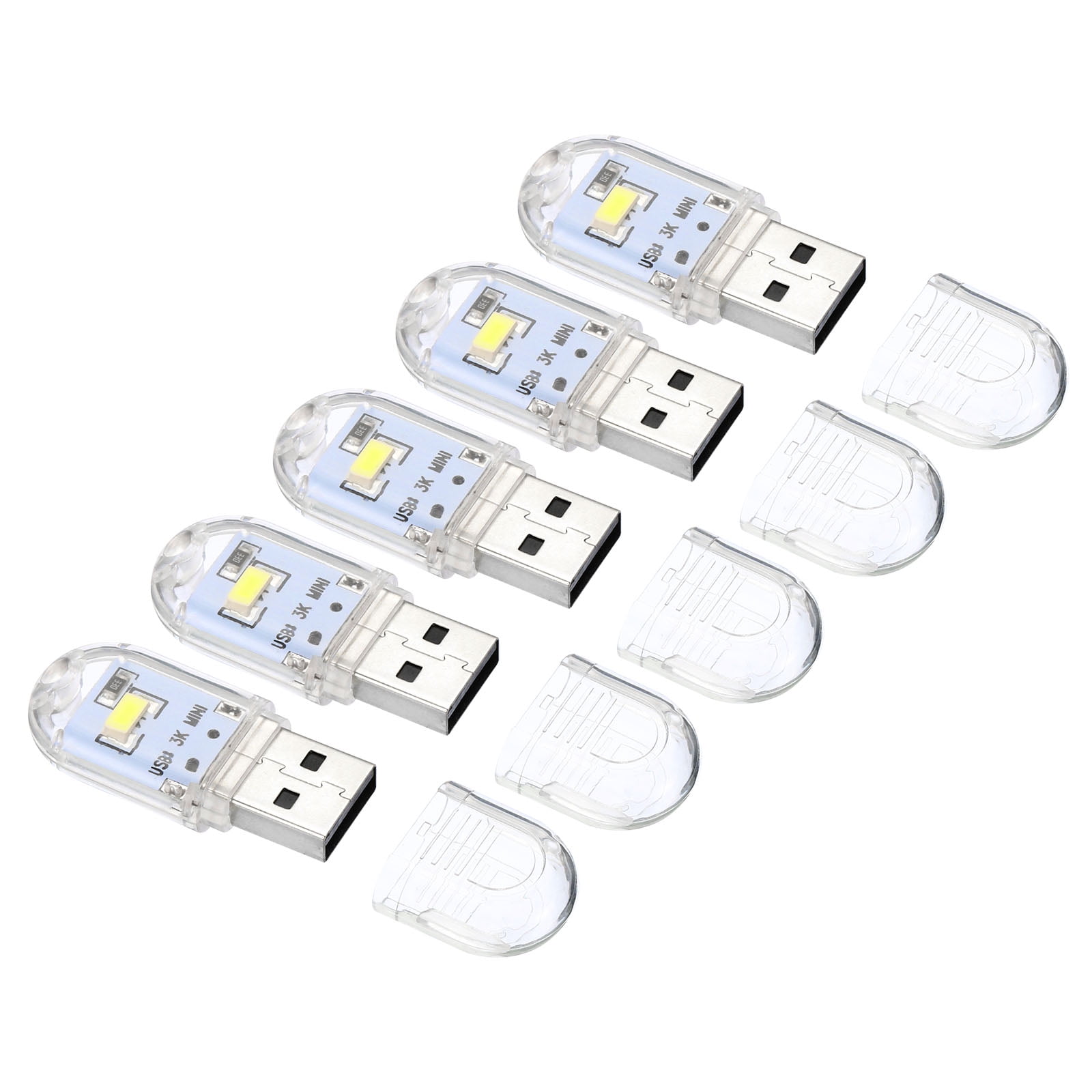 Uxcell USB Night Light Portable Mini Plug in LED Lamp Stick 2 Beads ...