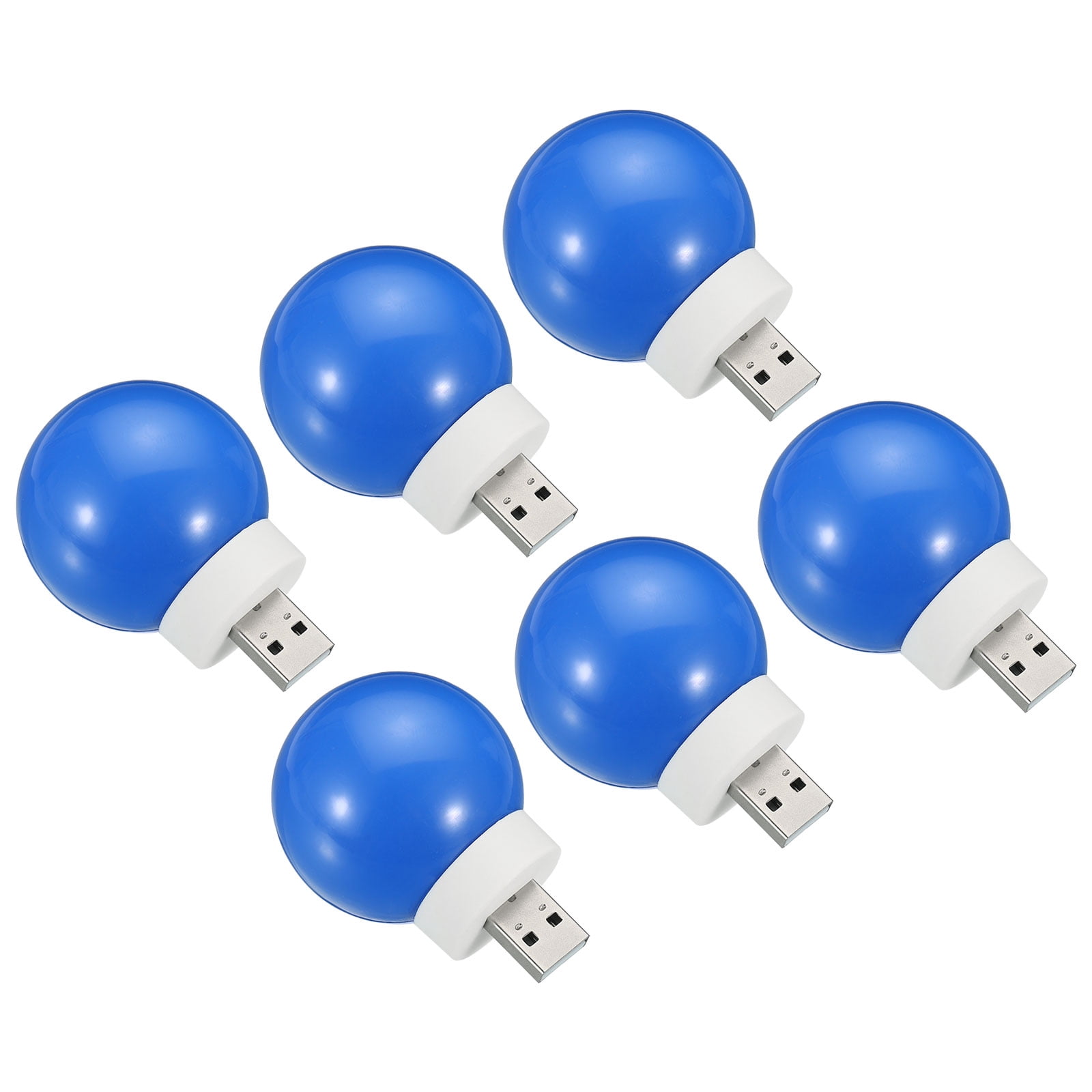 Uxcell USB Plug in Night Light 1W Portable Mini LED Lamp Bulb, Blue, 6 ...