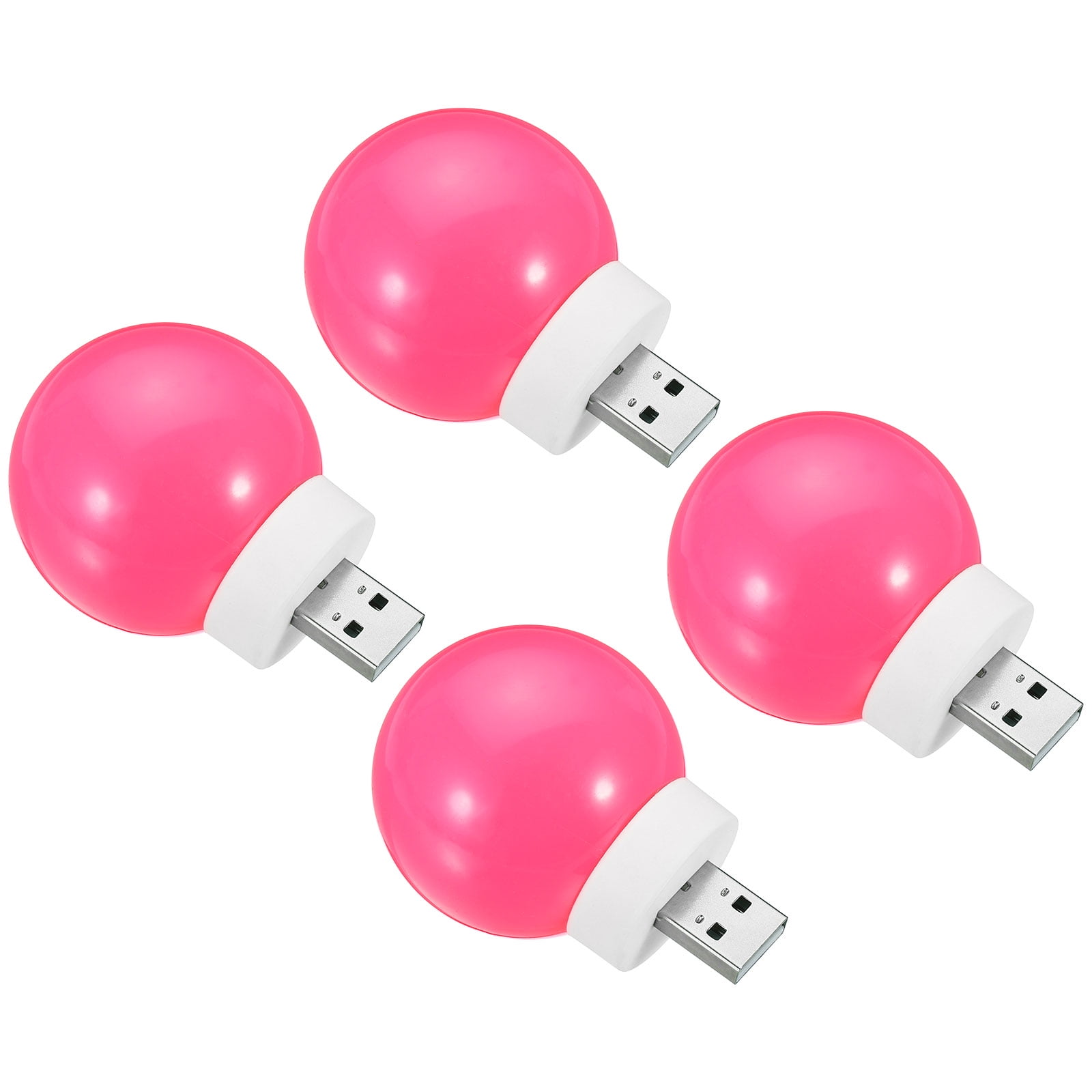 Uxcell USB Plug in Night Light 1W Portable Mini LED Lamp Bulb, Pink, 4 ...