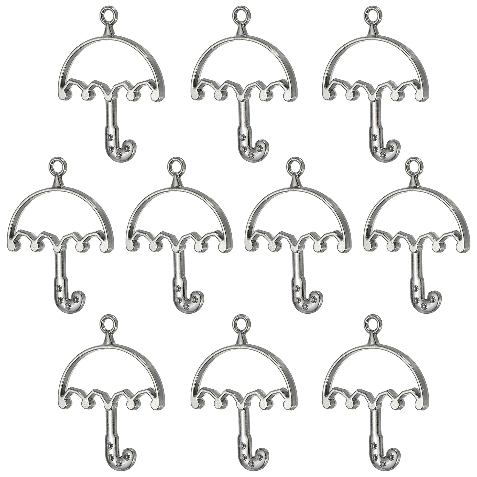 Uxcell Umbrella Shaped Alloy Open Back Bezel Pendants DIY Hollow Resin ...