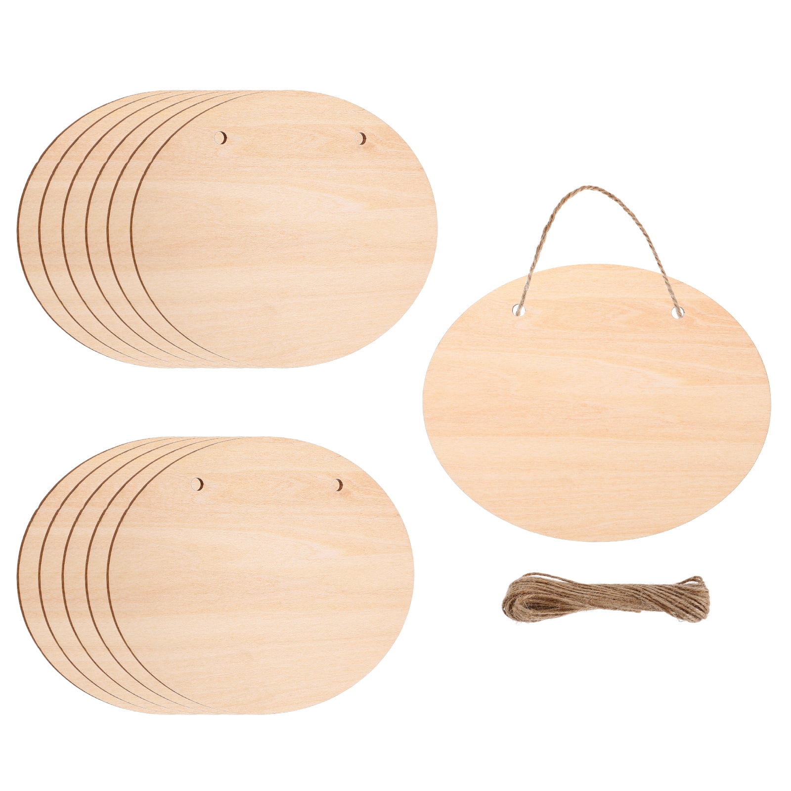 Uxcell Unfinished Hanging Wood Sign Blank with Ropes 6"x5" Unfinished ...