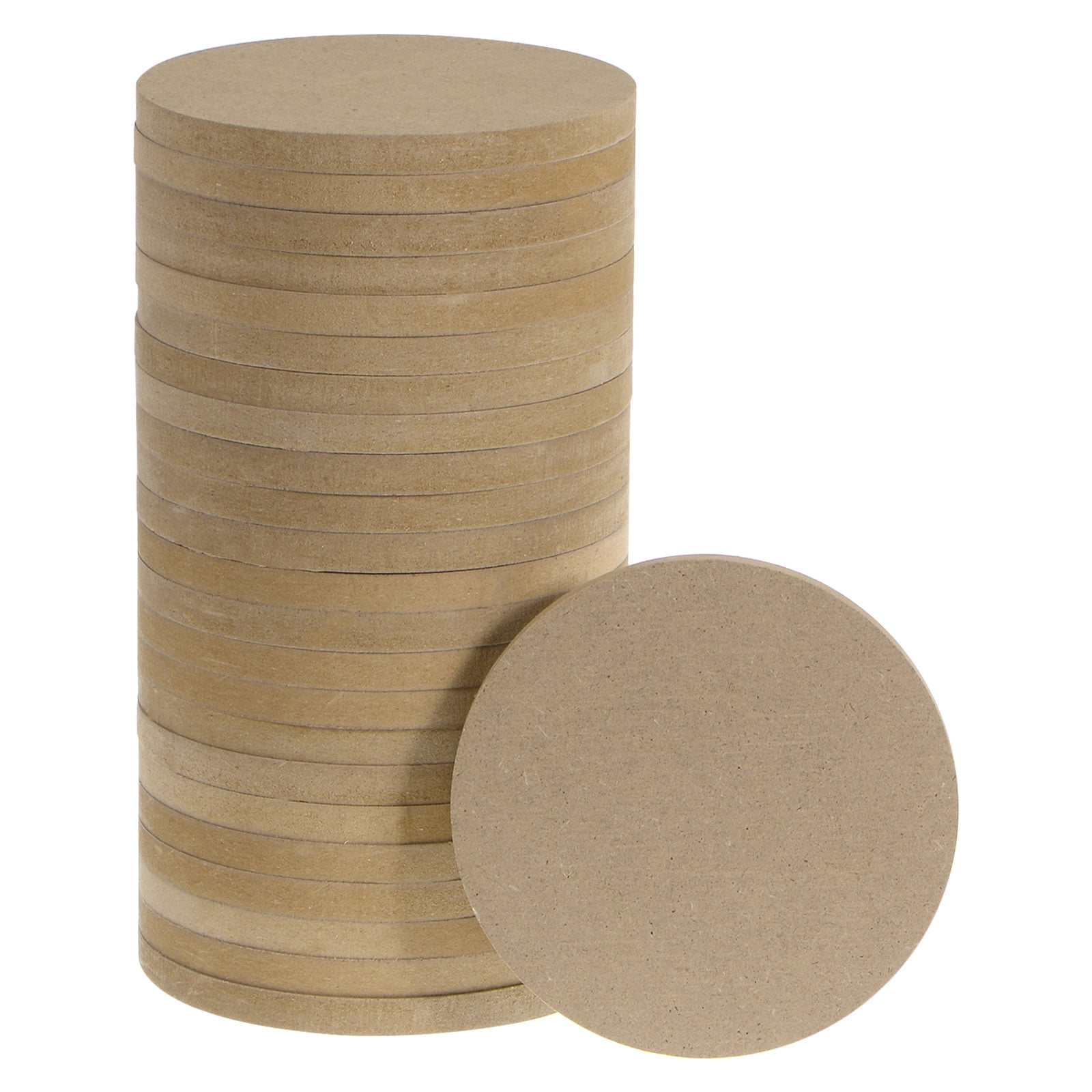 Uxcell Unfinished Wood Circles Disc Cutouts, 4" Wood Round Slices, 0.31 ...