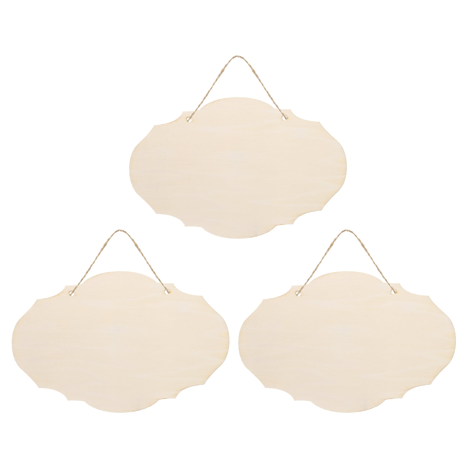 Uxcell Unfinished Wood Sign, 3 Pack Wood Crafts Blank Wood Slices ...