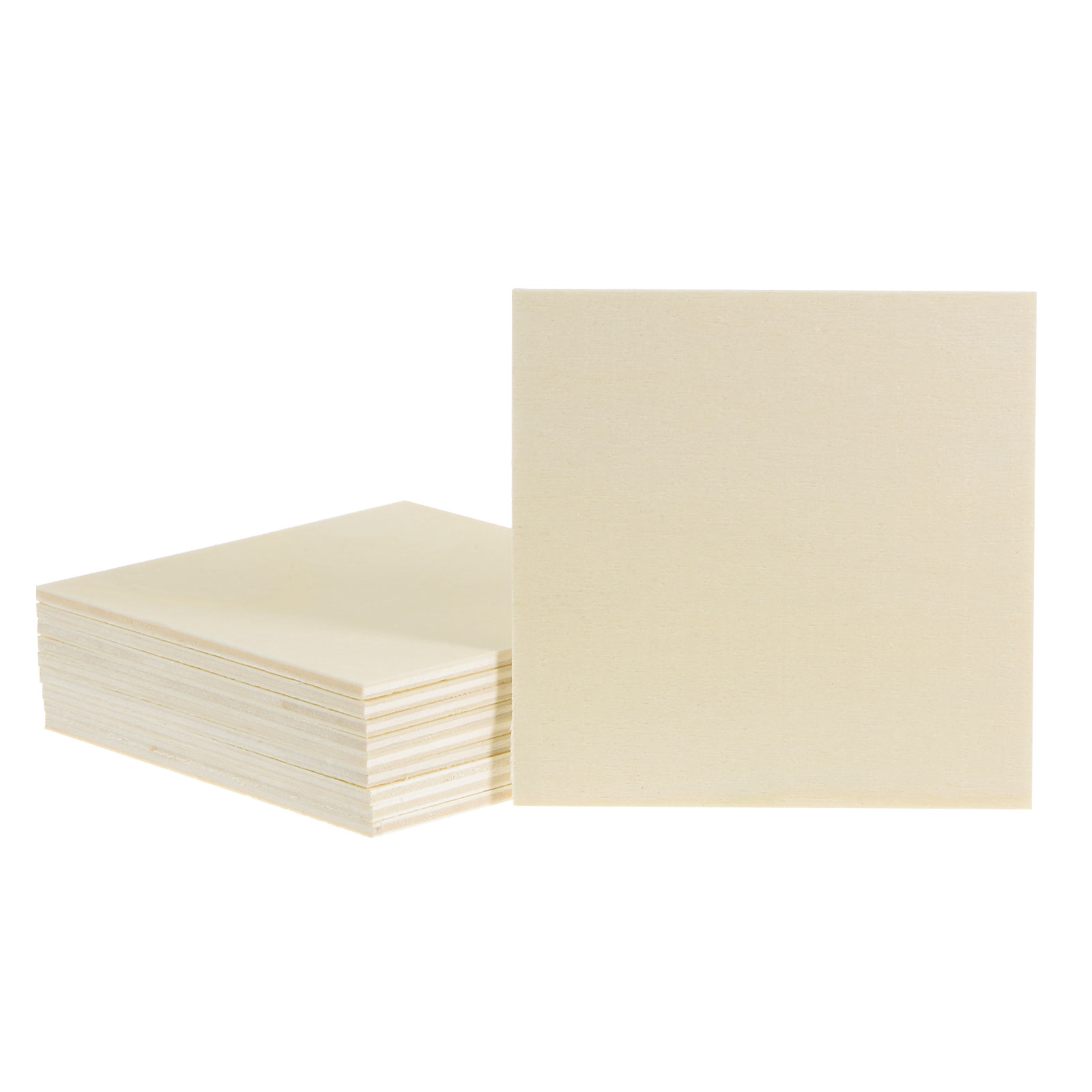 Uxcell Unfinished Wood Square Cutouts, 4" Squares Wood Slices, 0.12 ...