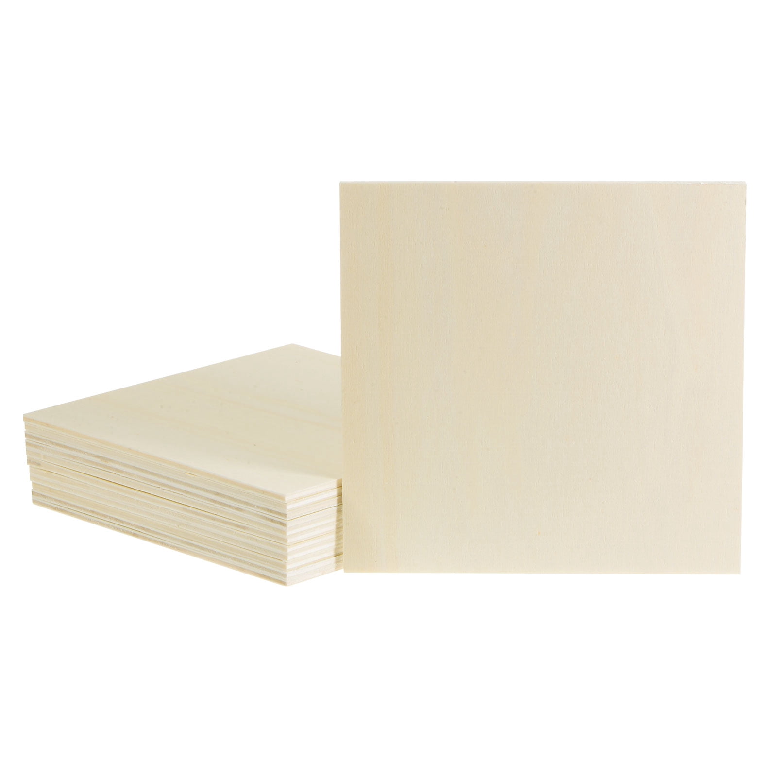 Uxcell Unfinished Wood Square Cutouts, 6" Squares Wood Slices, 0.12 ...