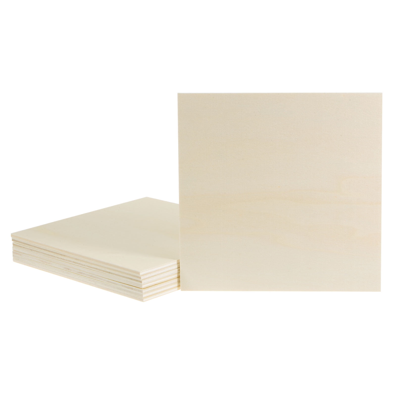 Uxcell Unfinished Wood Square Cutouts, 6" Squares Wood Slices, 0.12 ...
