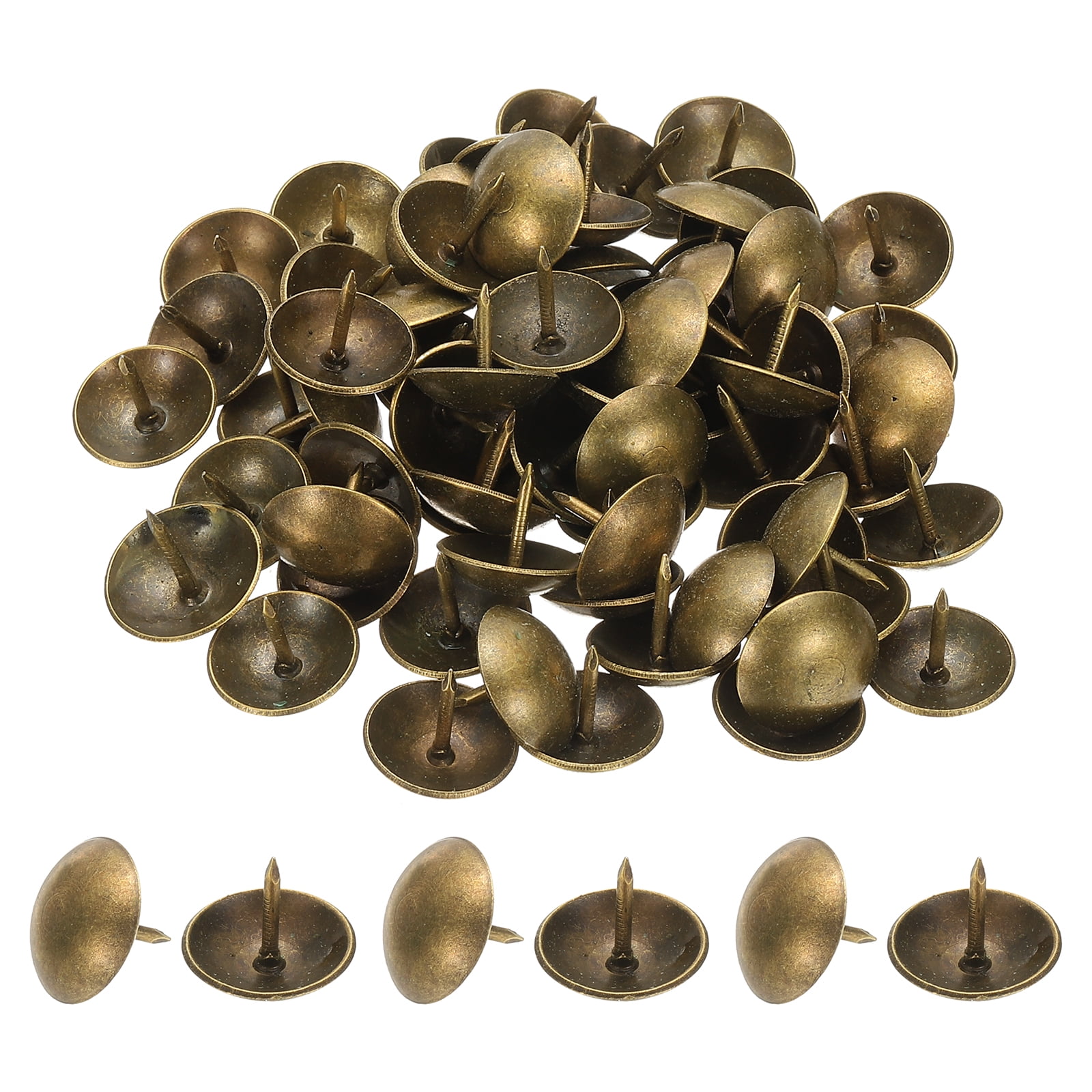 Uxcell Upholstery Tacks Vintage Thumb Nails Pins Round Head Metal Push ...