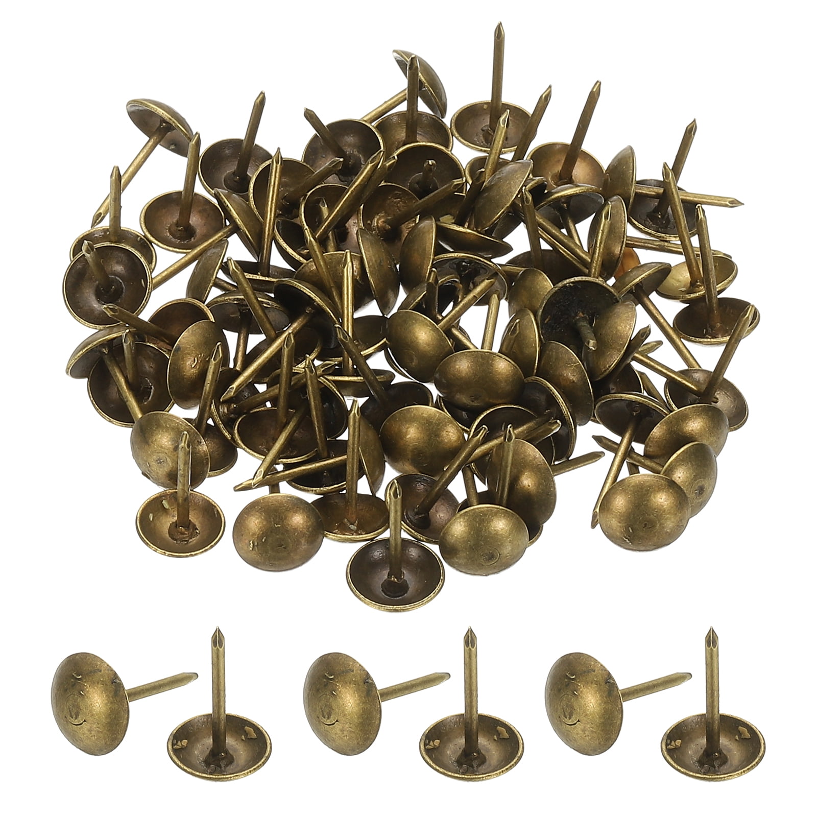 Uxcell Upholstery Tacks Vintage Thumb Nails Pins Round Head Metal Push ...