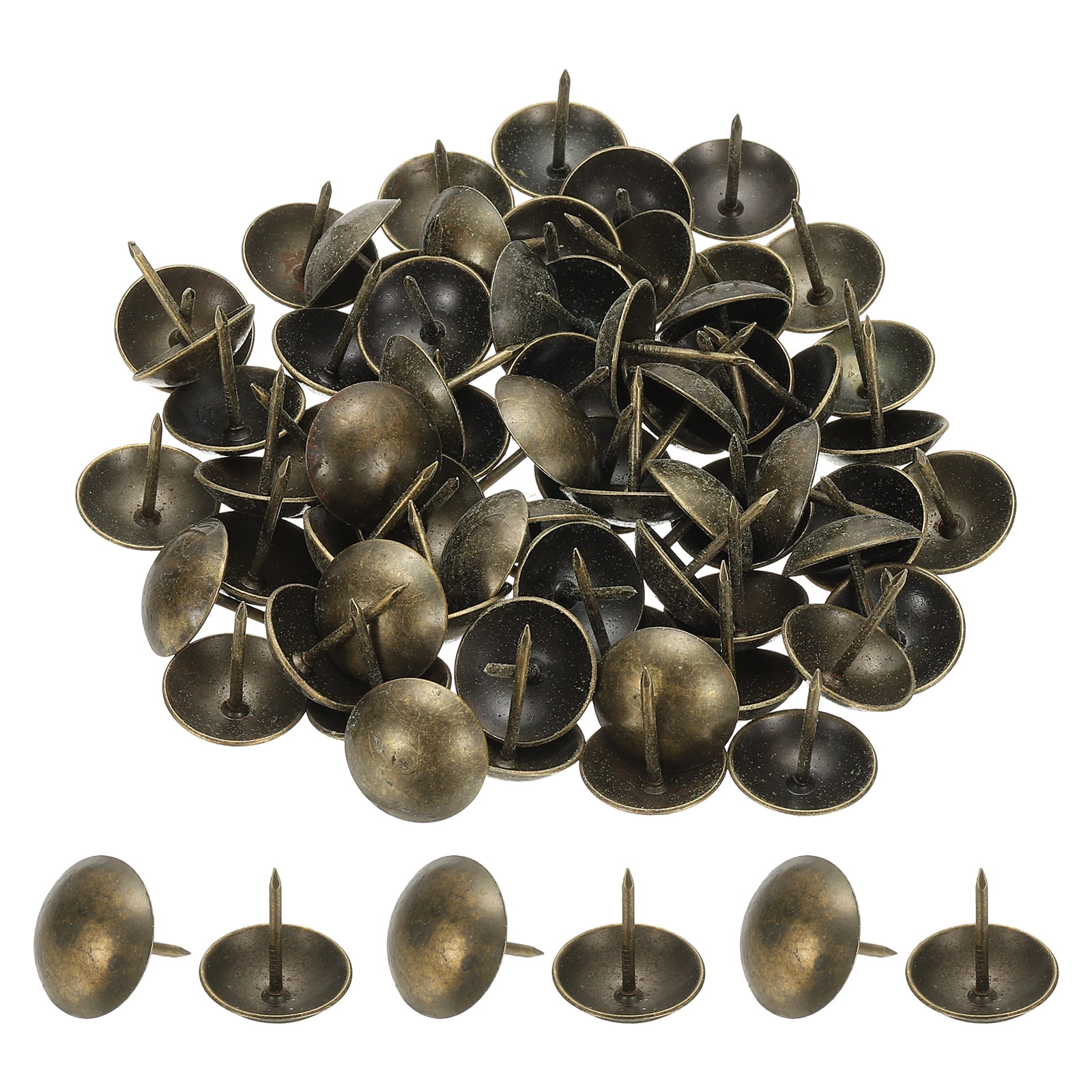 Uxcell Upholstery Tacks Vintage Thumb Nails Pins Round Head Metal Push ...