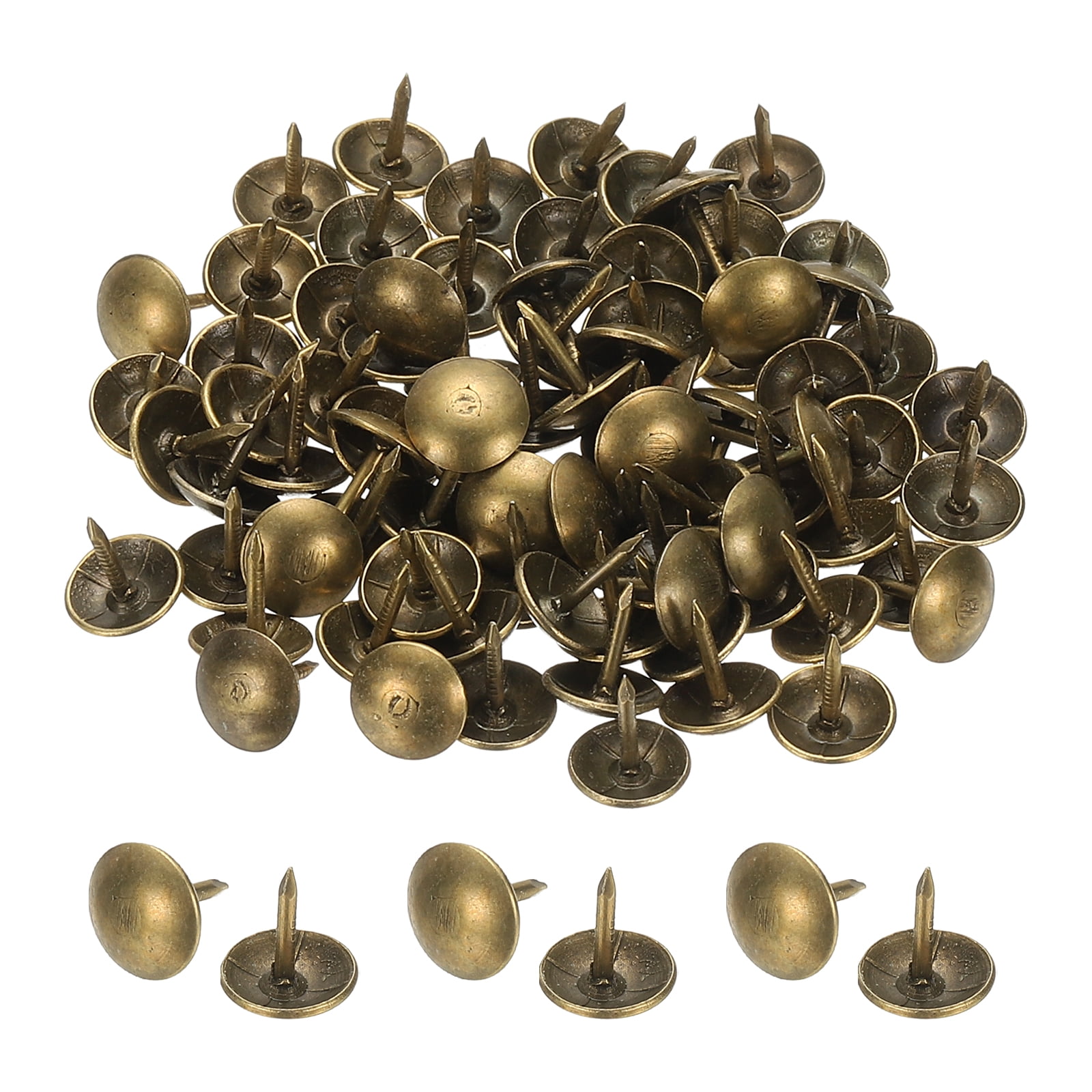 Uxcell Upholstery Tacks Vintage Thumb Nails Pins Round Head Metal Push ...