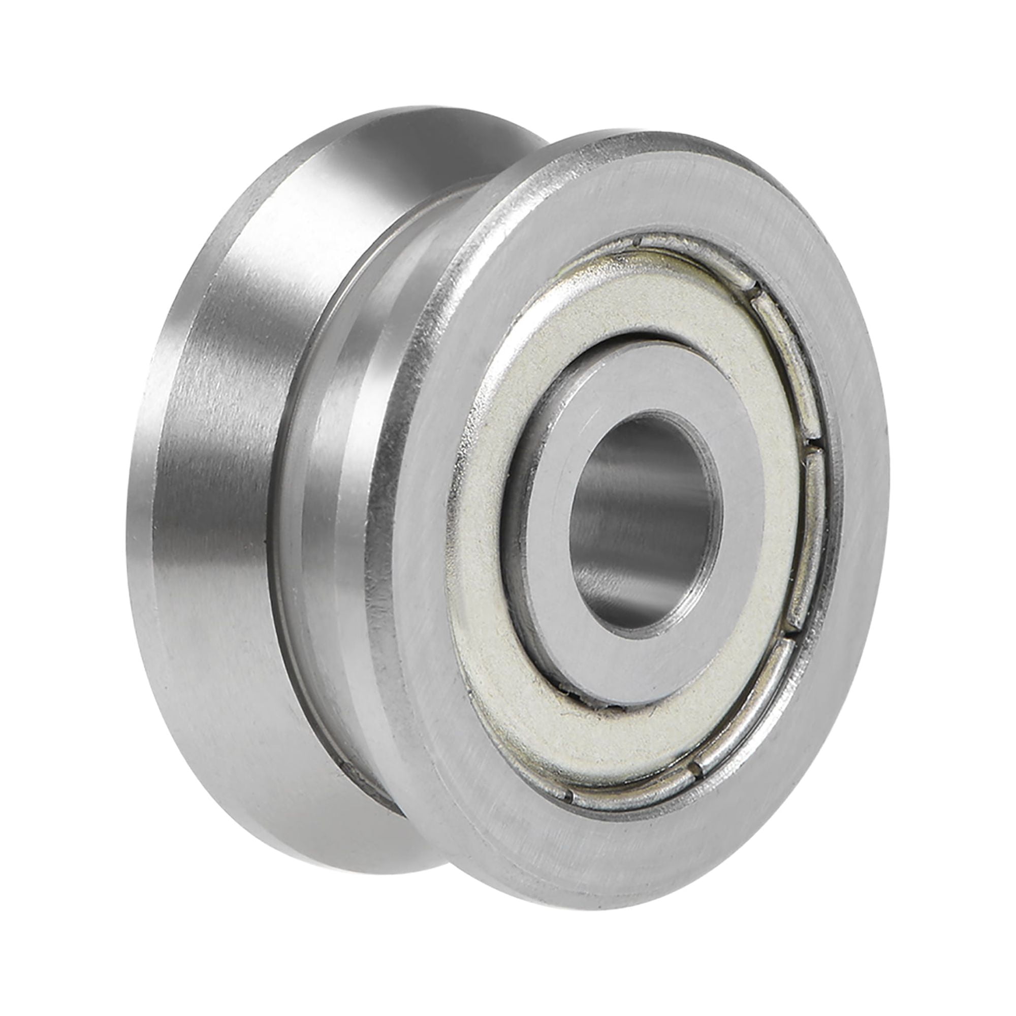 Uxcell V-Groove Ball Bearing Guide Pulley Bearings Chrome Steel Silver ...