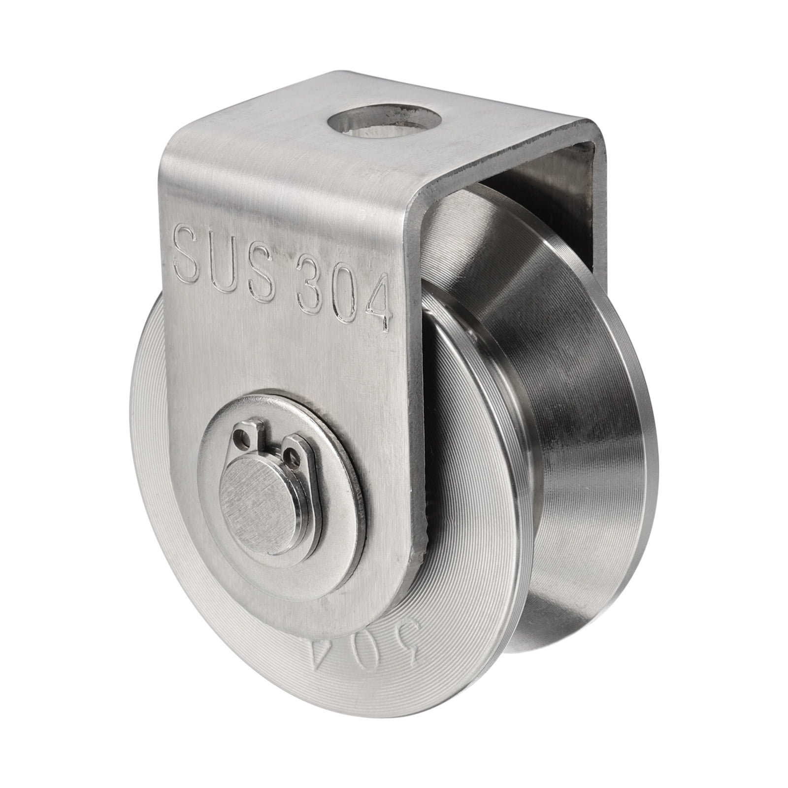 Uxcell V Groove Wheel with Bracket, Stainless Steel Track Wheel Dia.1.9 ...