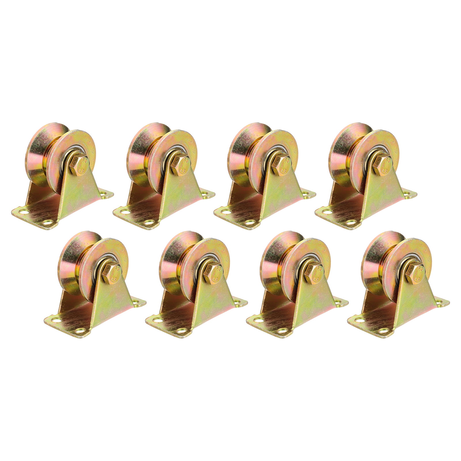 Uxcell V Groove Wheel with Bracket, Steel Sliding Gate Wheels Dia.2 ...