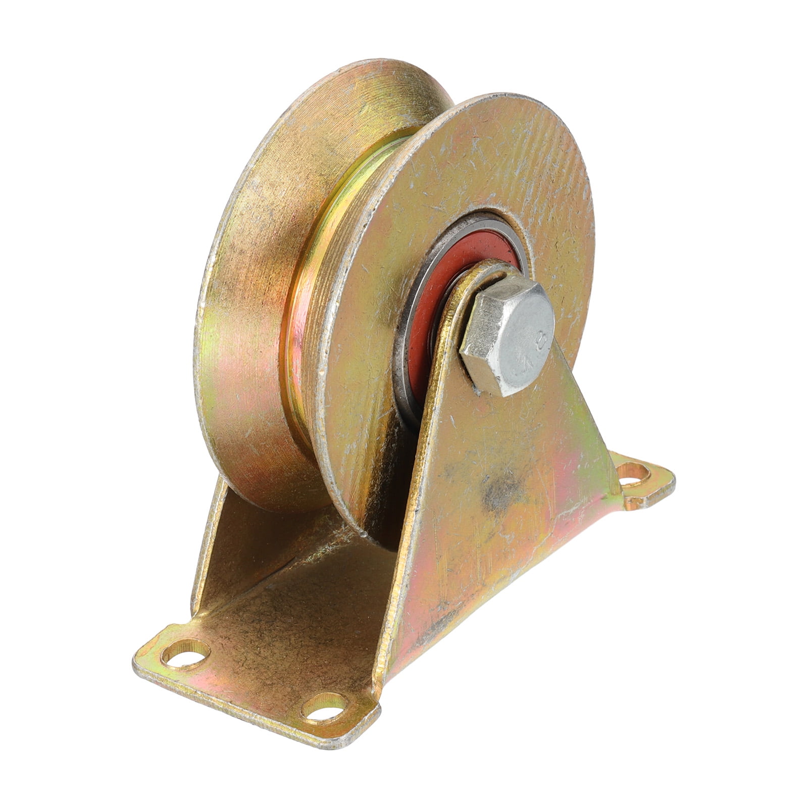 Uxcell V Groove Wheel with Bracket, Steel Sliding Gate Wheels Dia.3 ...