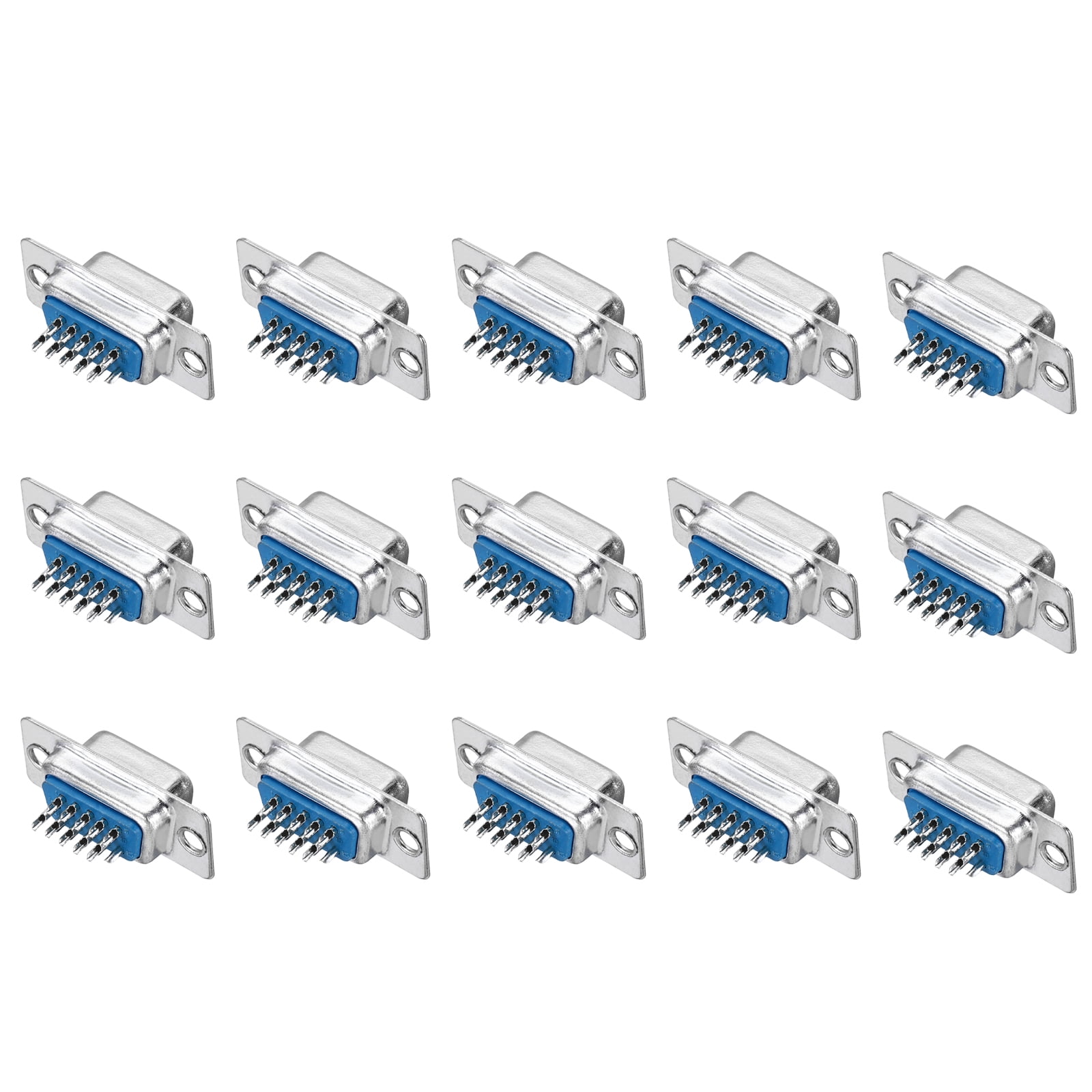 Uxcell VGA Connector 15-pin 3-Row Female Serial Port Terminal Breakout ...