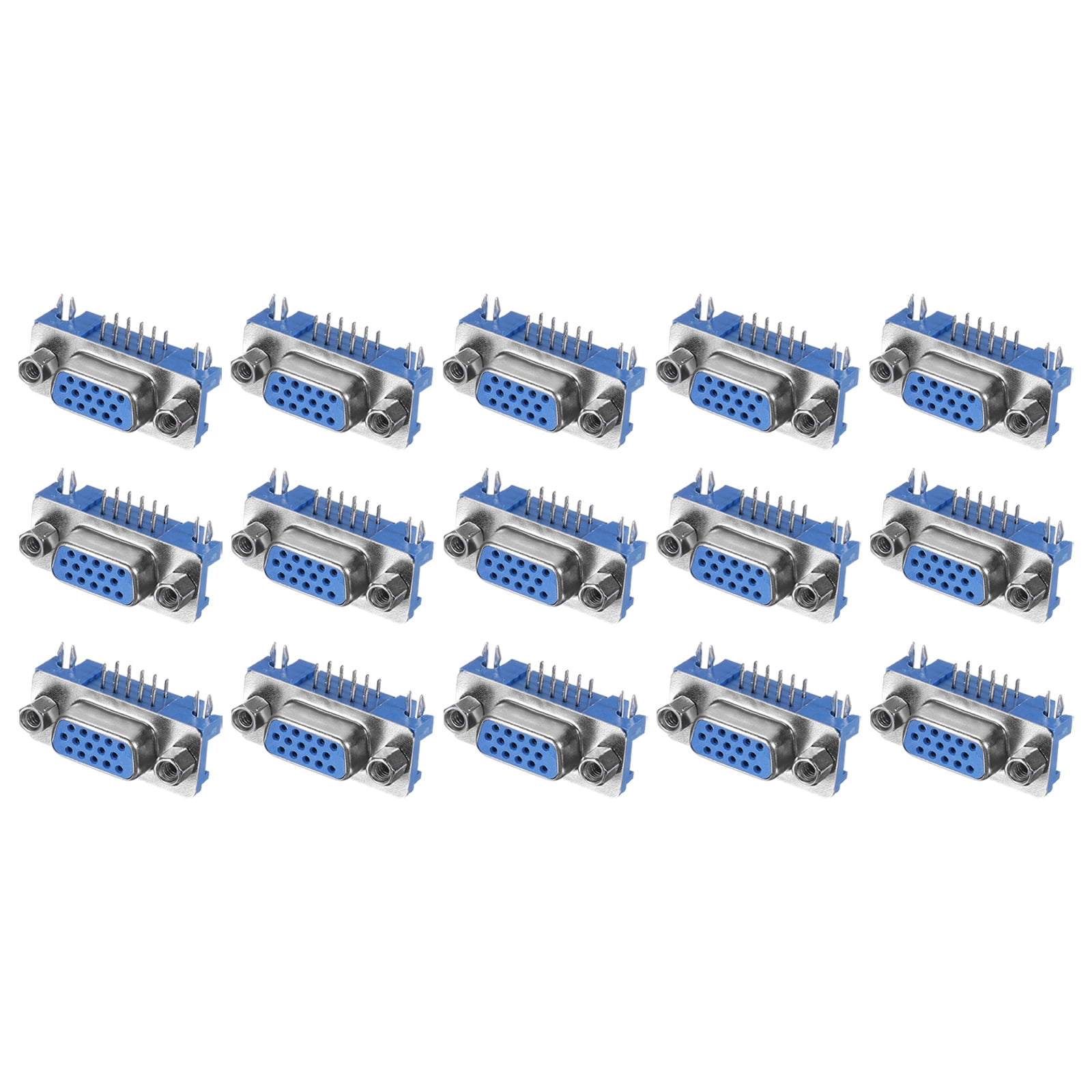 Uxcell VGA Connector VGA15 Female Socket 15-pin 3-Row Female Serial ...