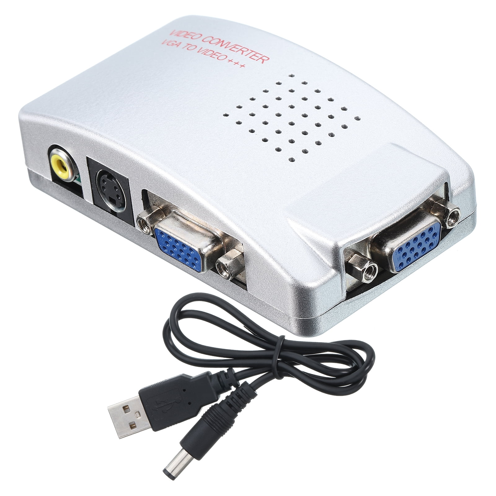 Uxcell VGA to S-VideoAV Adapter with Power Supply Wire ABS Video Cable Box External HD VGA ...