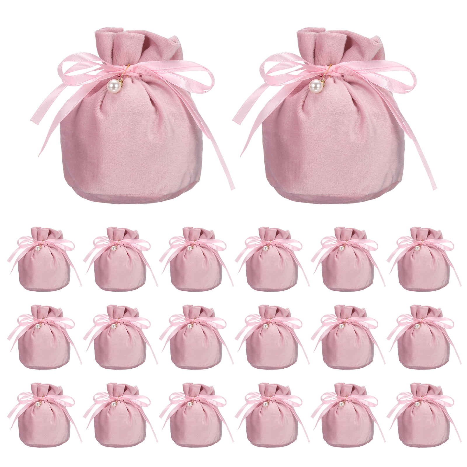 Uxcell Velvet Drawstring Bags, (6 x 5 Inch, Pink) (20 Pcs ), Flannel ...