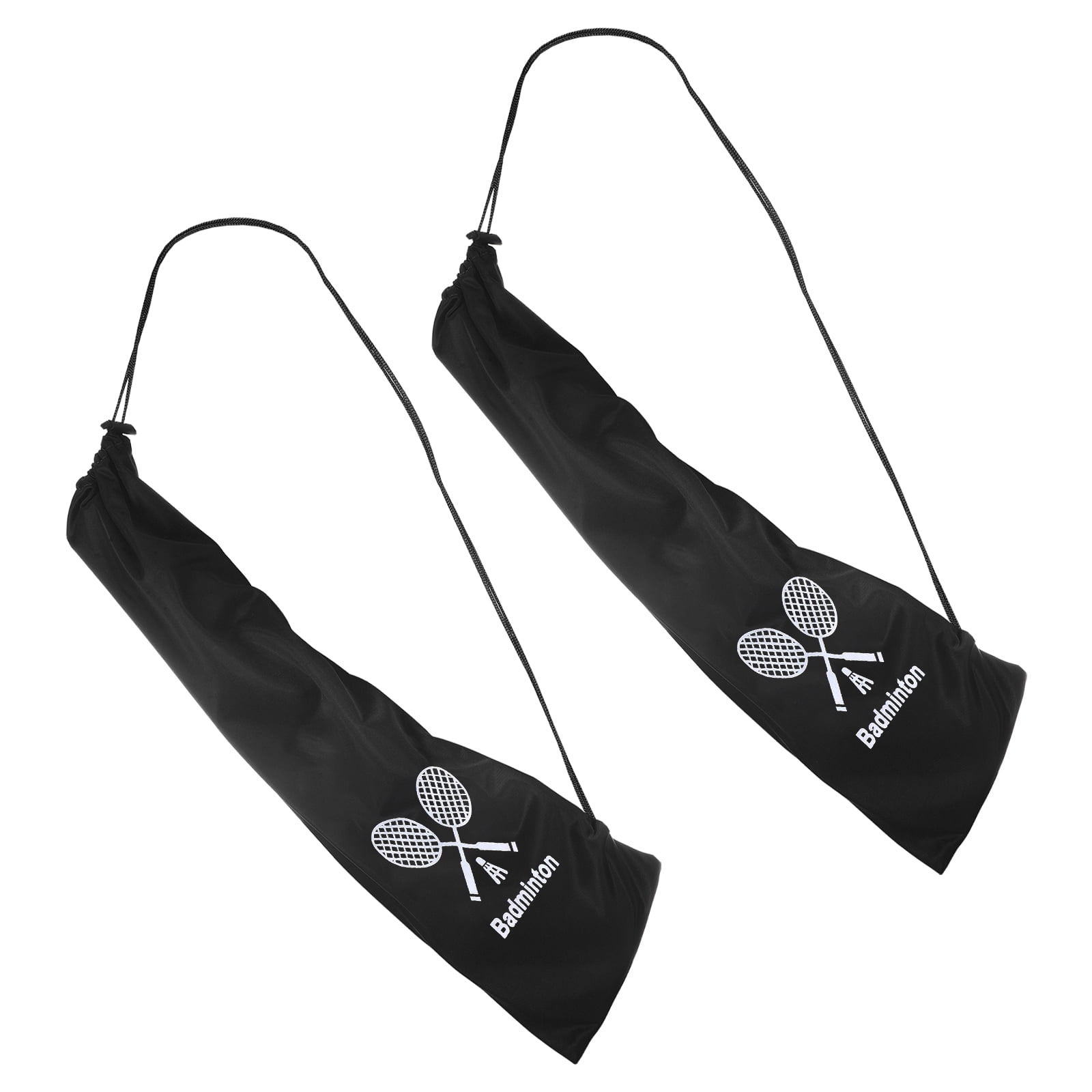 Uxcell Velvet Lining Drawstring Soft Badminton Racquet Cover Bag, Black ...