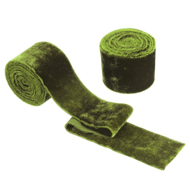 Uxcell Velvet Ribbon, Wide Handmade Frayed Raw Edge Thick Fringe Ribbon ...