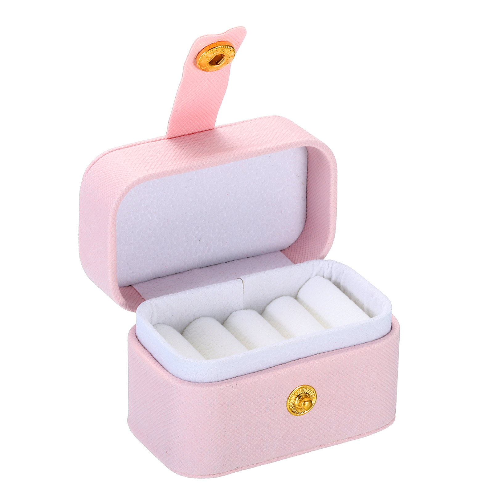 Uxcell Velvet Ring Box, 4 Slots Travel Ring Box Jewelry Holder Portable ...