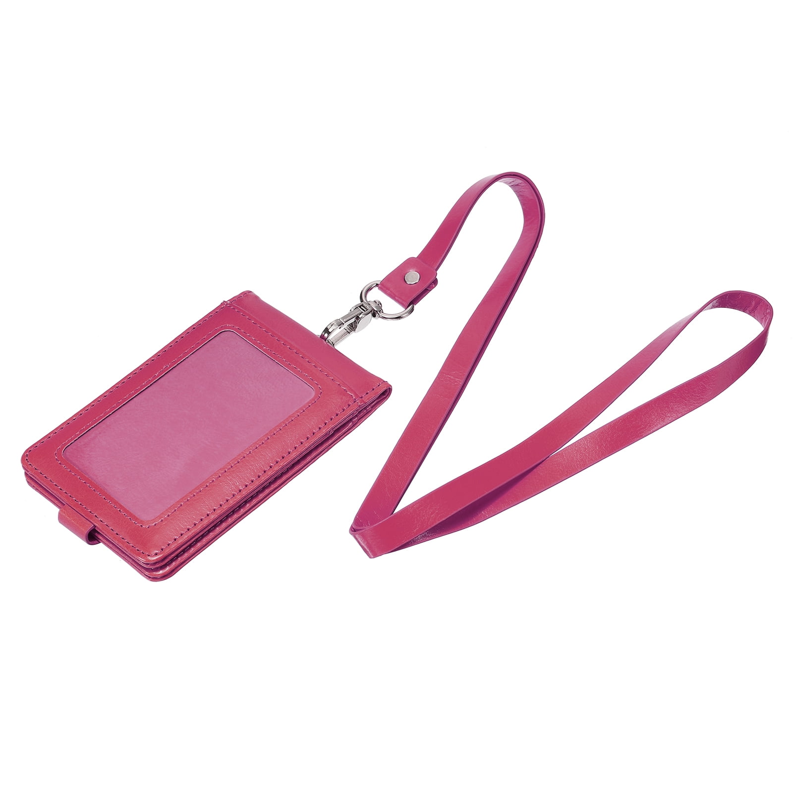 Uxcell Vertical Folded 5 Card Slots PU Leather ID Badge Holder with ...