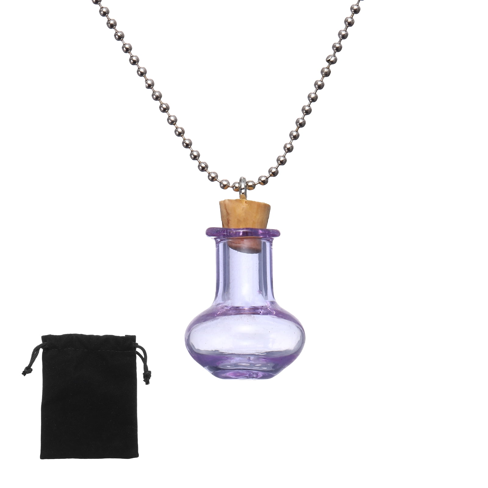 Uxcell Vial Necklace, 22mm Small Glass Bottles Jars Pendants with Cork ...