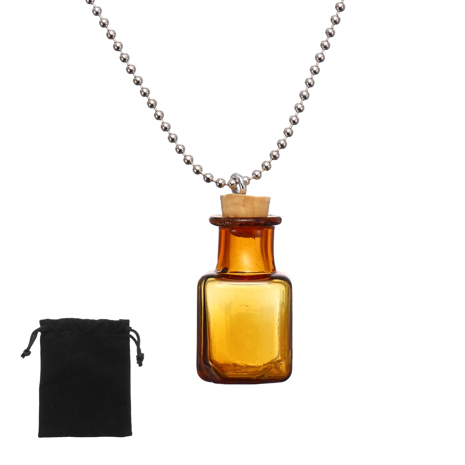 Uxcell Vial Necklace, 24mm Small Glass Bottles Jars Pendants with Cork ...