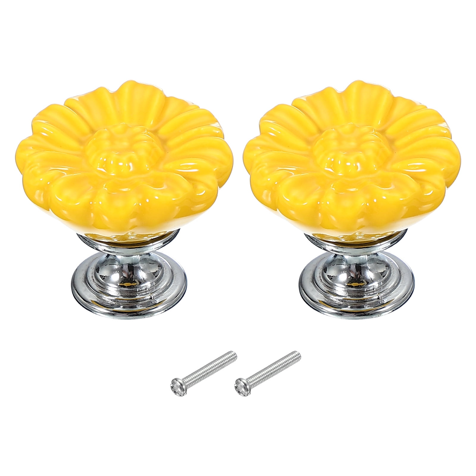 Uxcell Vintage Floral Cabinet Knobs Ceramic Round Drawer Knobs Dresser ...