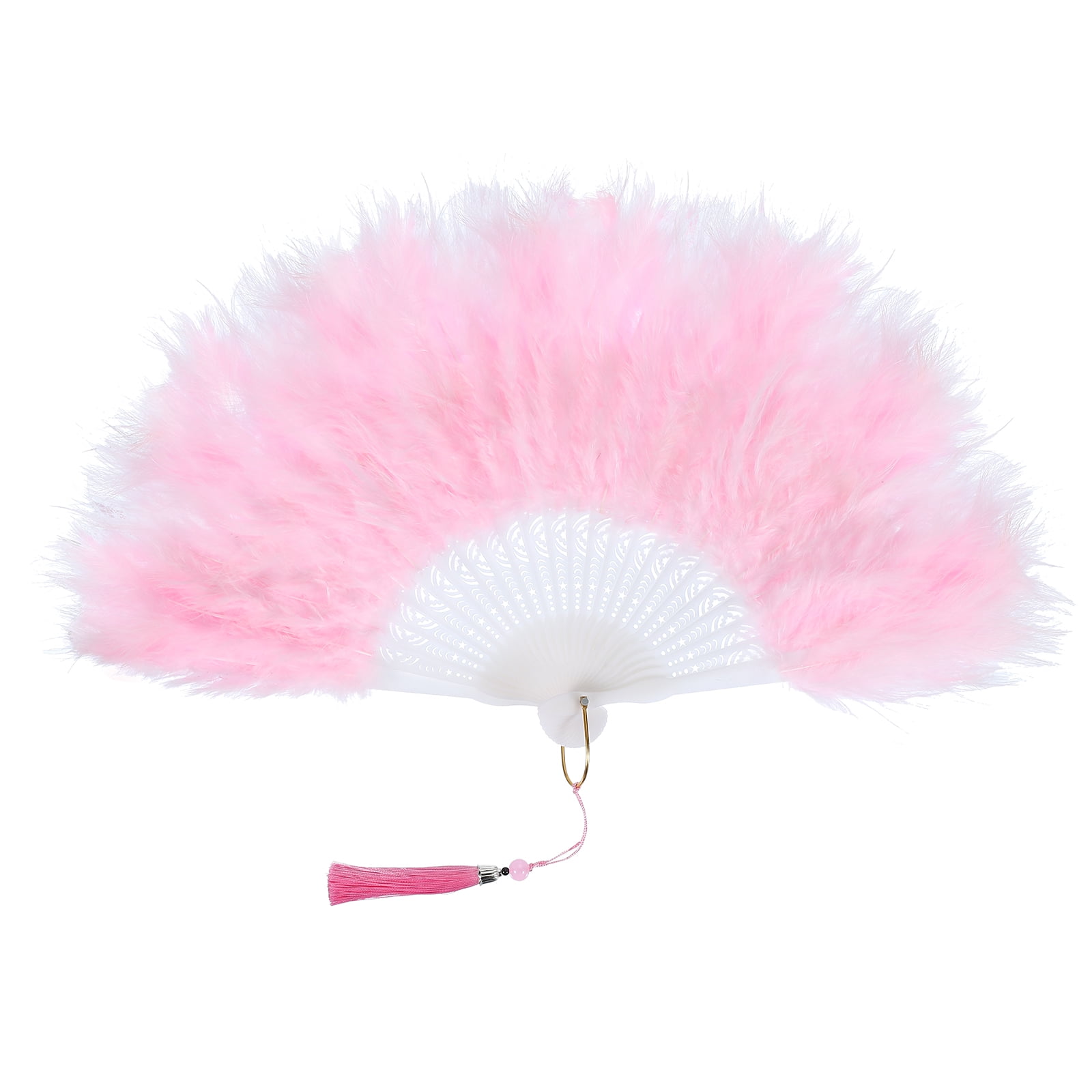 Uxcell Vintage Marabou Feather Fan, Flapper Hand Fan Folding Handheld ...