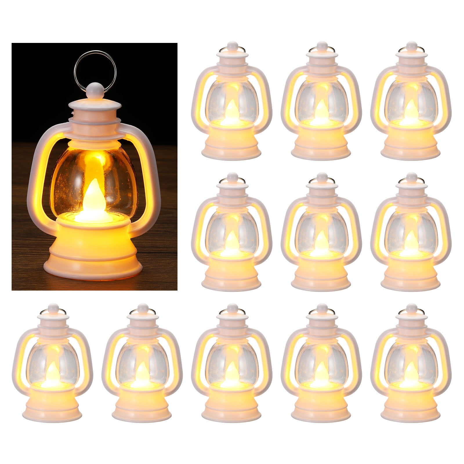 Uxcell Vintage Mini Lantern with LED Candle 4" Hanging Candle Lanterns ...