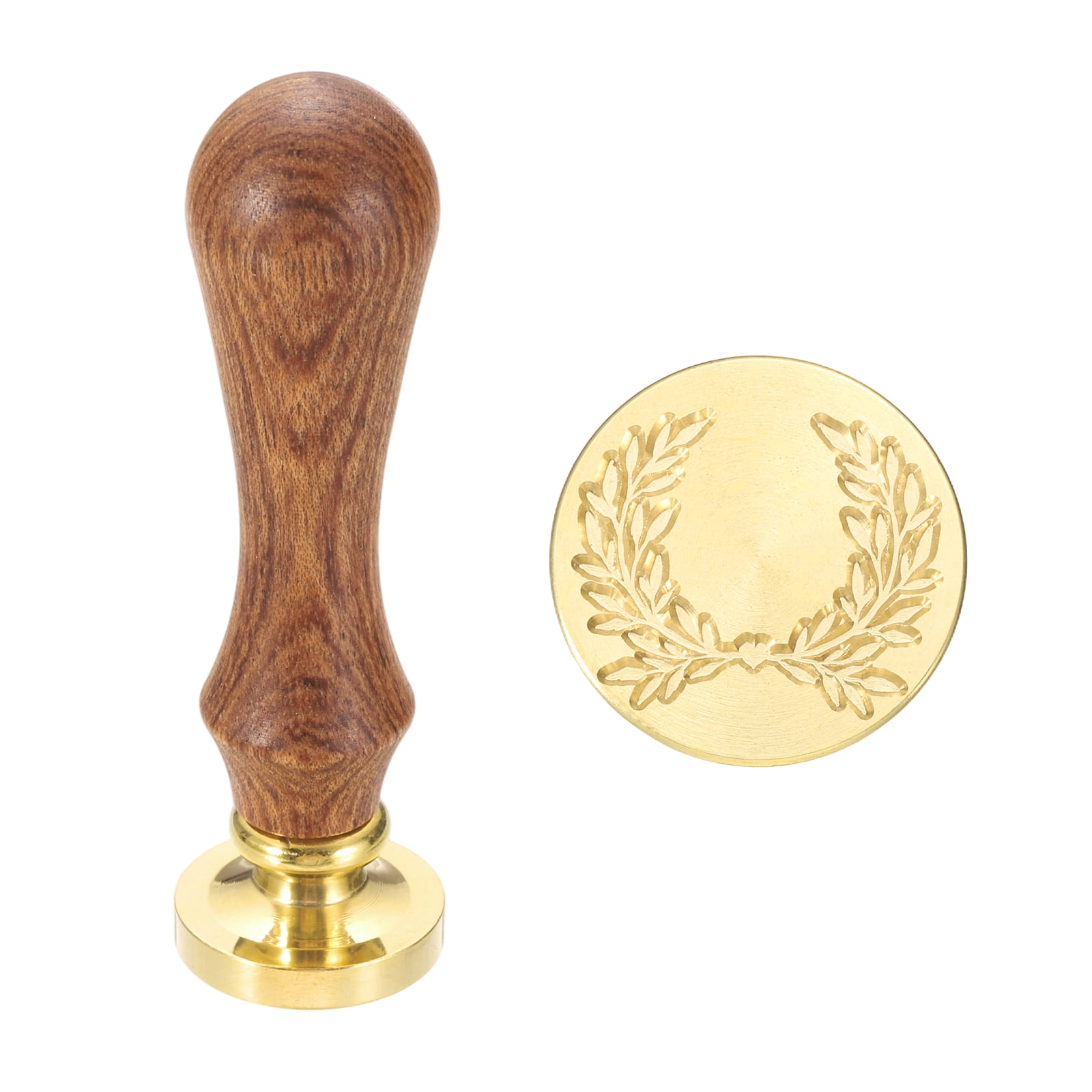 Uxcell Vintage Wax Seal Stamp, 25mm Brass Head and Wooden Handle Stamps ...