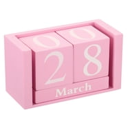 Wooden Block Perpetual Date Desktop Calendar Reusable Any Year ...