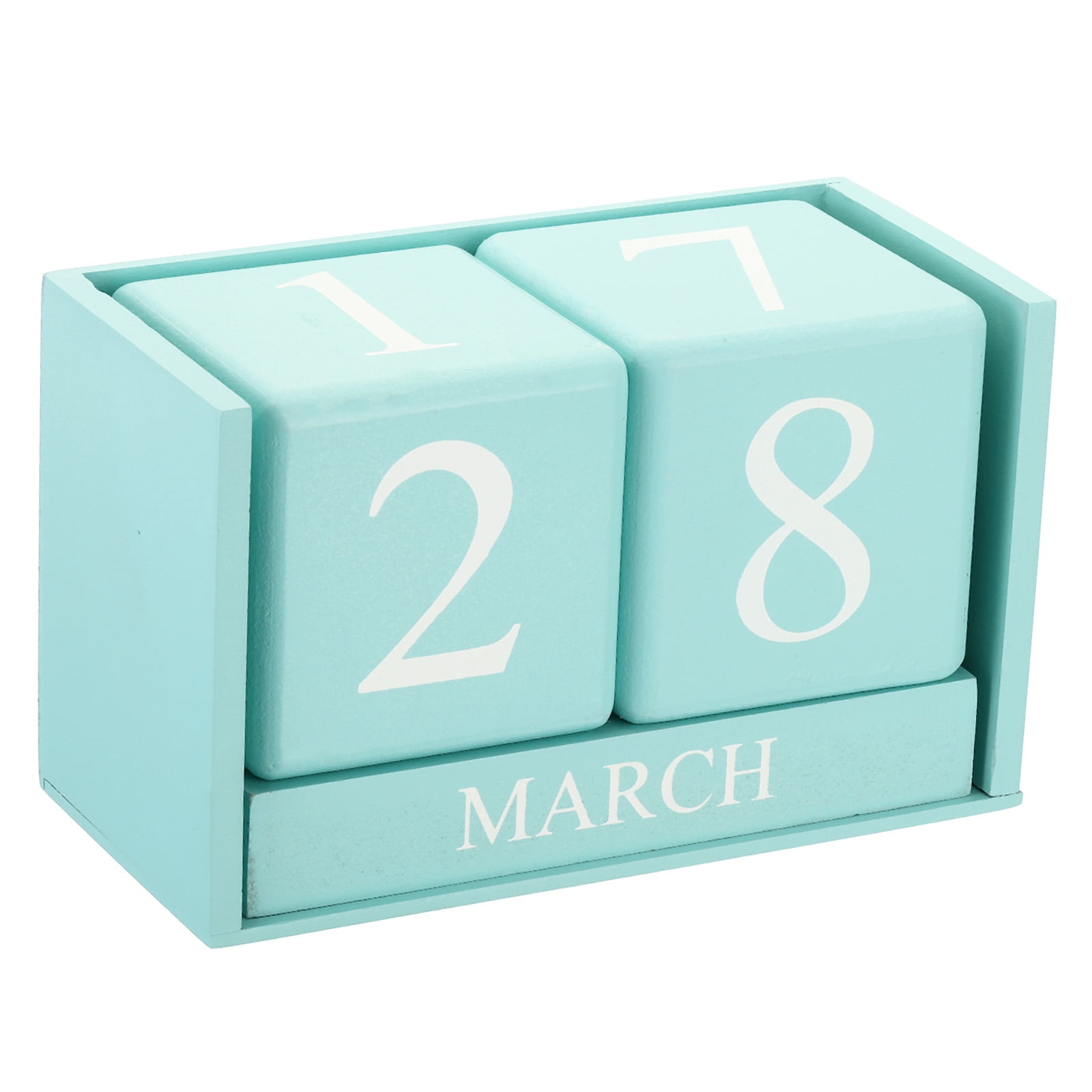 Uxcell Vintage Wood Block Perpetual Calendar, Reusable Wooden Month ...