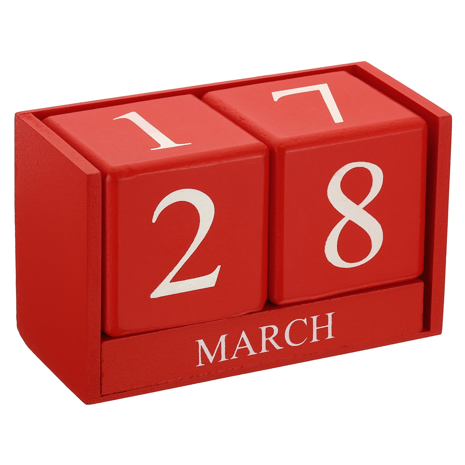 Uxcell Vintage Wood Block Perpetual Calendar, Reusable Wooden Month ...