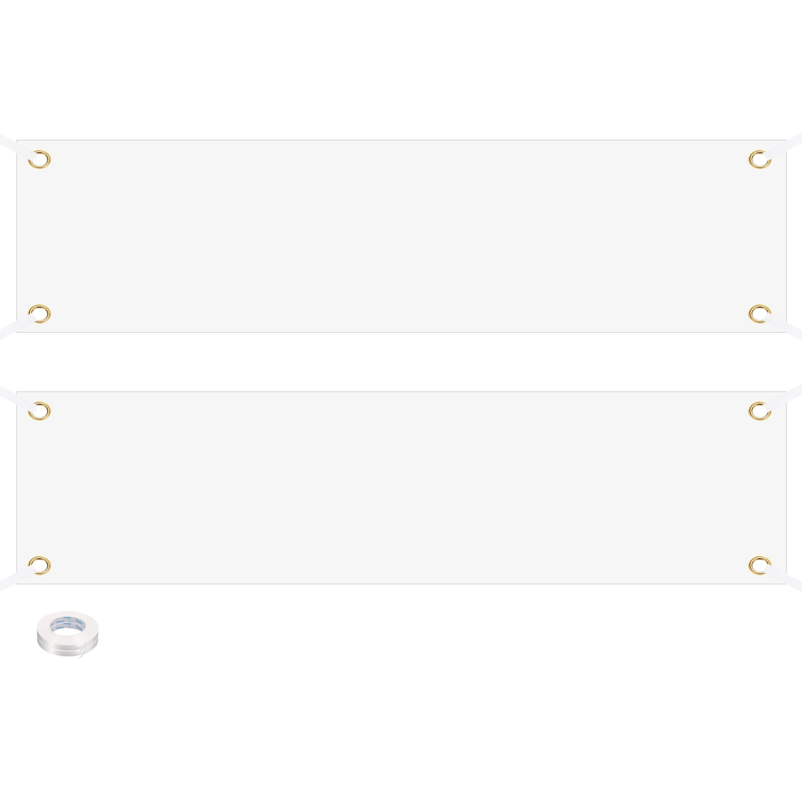 Uxcell Vinyl Blank Banners Signs to Decorate 2'x8' Sublimation White ...