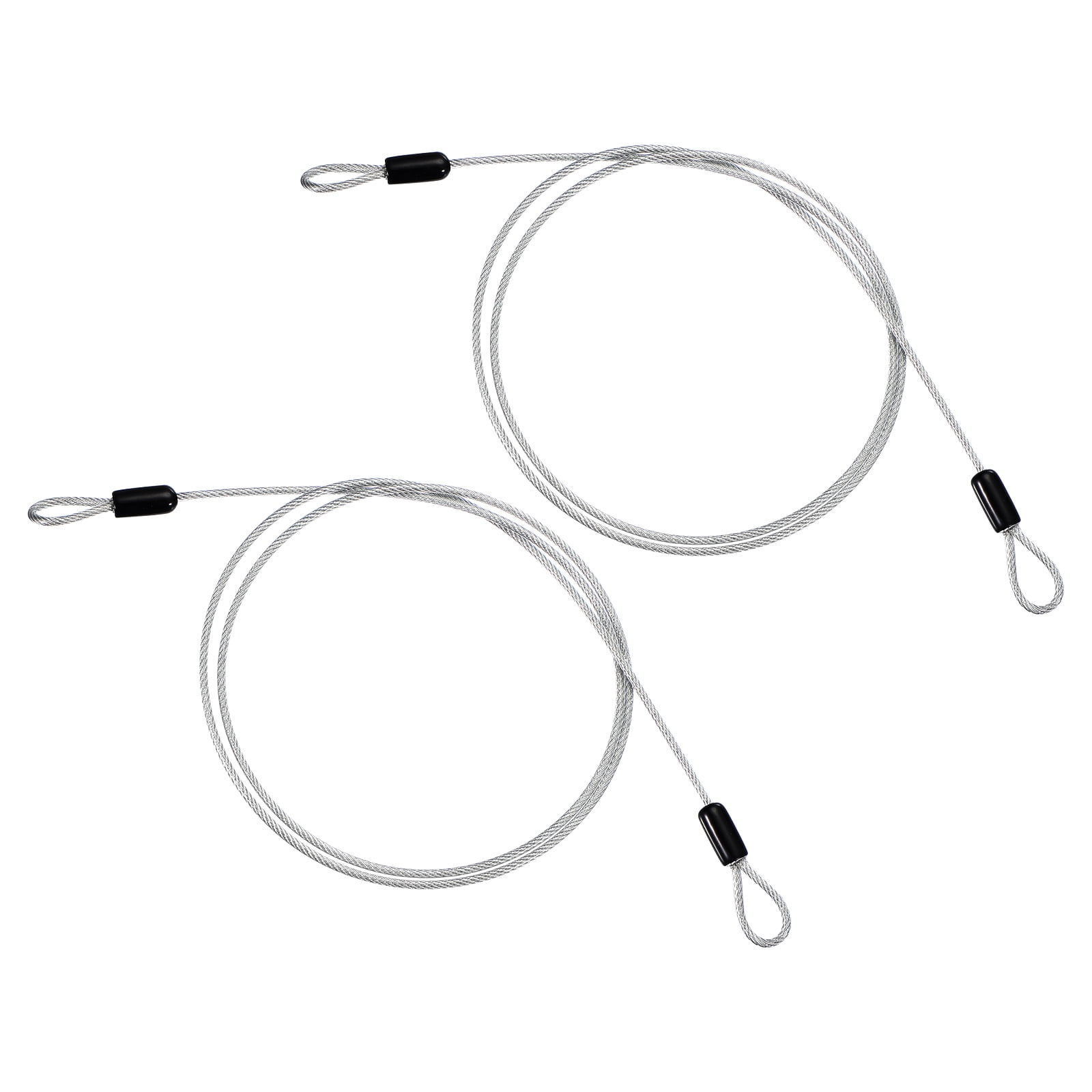Uxcell Vinyl Coated Stainless Steel Cable with Loops, Flexible Wire ...